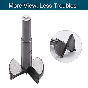 Utoolmart Forstner Drill Bits, 40mm Cemented Carbide Wood Cutter Tool, Hex Shank Woodworking Hole Saw Cutter, 80mm Length Woodworking Hole Boring Bit, Gray, 1 Pcs