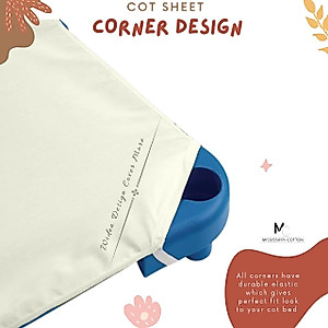Pack of 12 Cot Sheet for Daycare Preschool Cot Bed -Polyblend Fabric with Corner Elastic Cots Sheets Fits On 22" X 52" Inches Size Toddler and Preschool Daycare Cot Ivory 22 X 52 Size