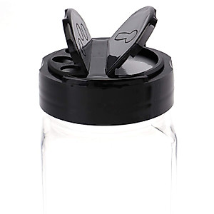 Bekith 16 Pack 9 Oz Plastic Spice Jars Bottles Containers with Black Cap – Perfect for Storing Spice, Herbs and Powders