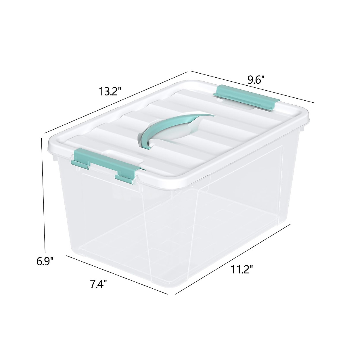 AnnkkyUS 6 Pack 14 Quart Clear Storage Bins with Lids, Plastic Latching Storage Box