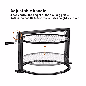only fire Santa-maria Style Grill Rotisserie System Adjustable Cooking Grate Attachment for Weber 22 inch Kettle Grills - Global Patent