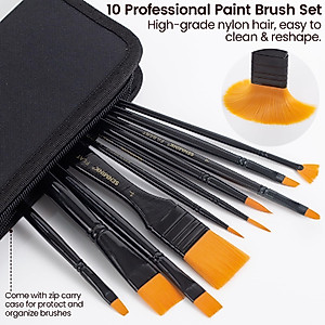 MERRIY Artist Acrylic Paint Set, Painting Supplies Kit with Tabletop Sketch Box Easel, 12 Colors Acrylic Paints,10"x 12" Stretched Canvas,Premium Acrylic Painting Set for Artist Adults, Beginners