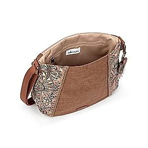 Sakroots Foldover Crossbody Bag in Cotton Canvas, Multifunctional Purse with Adjustable Strap & Zipper Pockets, Sienna Spirit Desert