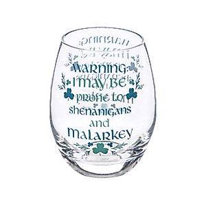 Cypress Home Celtic Memories Stemless Wine Glass - 4 x 5 x 4 Inches