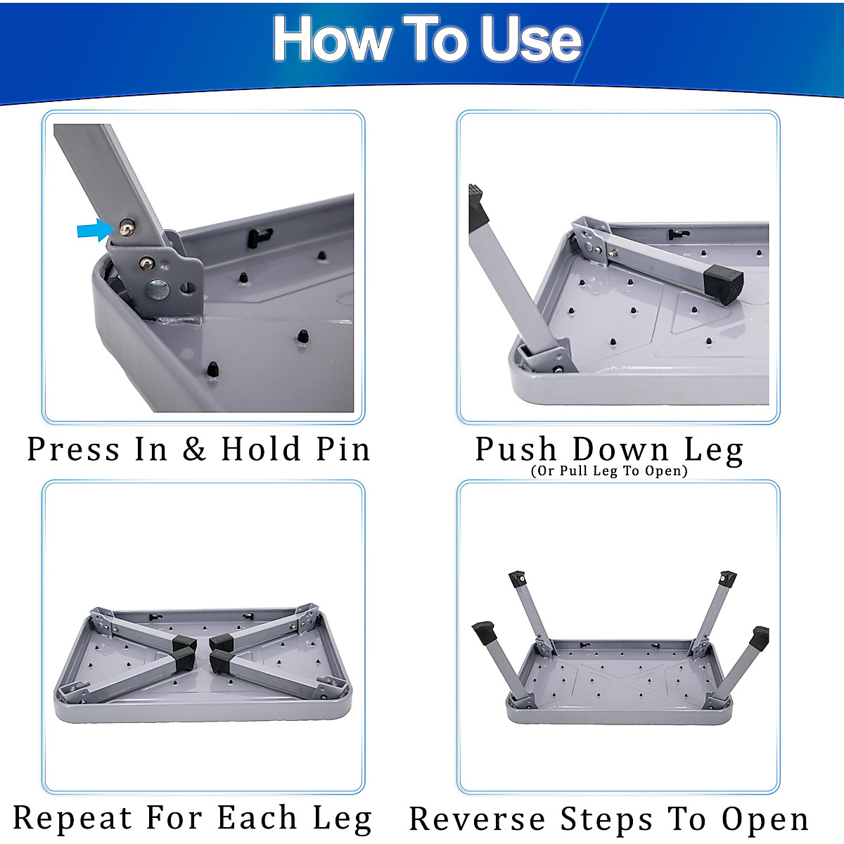 Metal Step Stool - Portable Folding Foot Stool - Non-Slip, Compact, 330lbs Capacity, Heavy Duty One Step Ladder for Kitchen (Black)