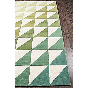 Novogratz by Momeni Rugs Delmar Collection Agatha Side Triangles Area Rug, 5'0" x 8'0", Lime Green (DELMADEL-6LIM5080)