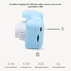 Luqeeg 1080P Kids Digital Camera - 2.0 Inch HD IPS Display, USB Charging Children Camera Toys, 32GB Expandable Storage Space, Support Music MP3, 4X Focusing, Take Pictures and Videos
