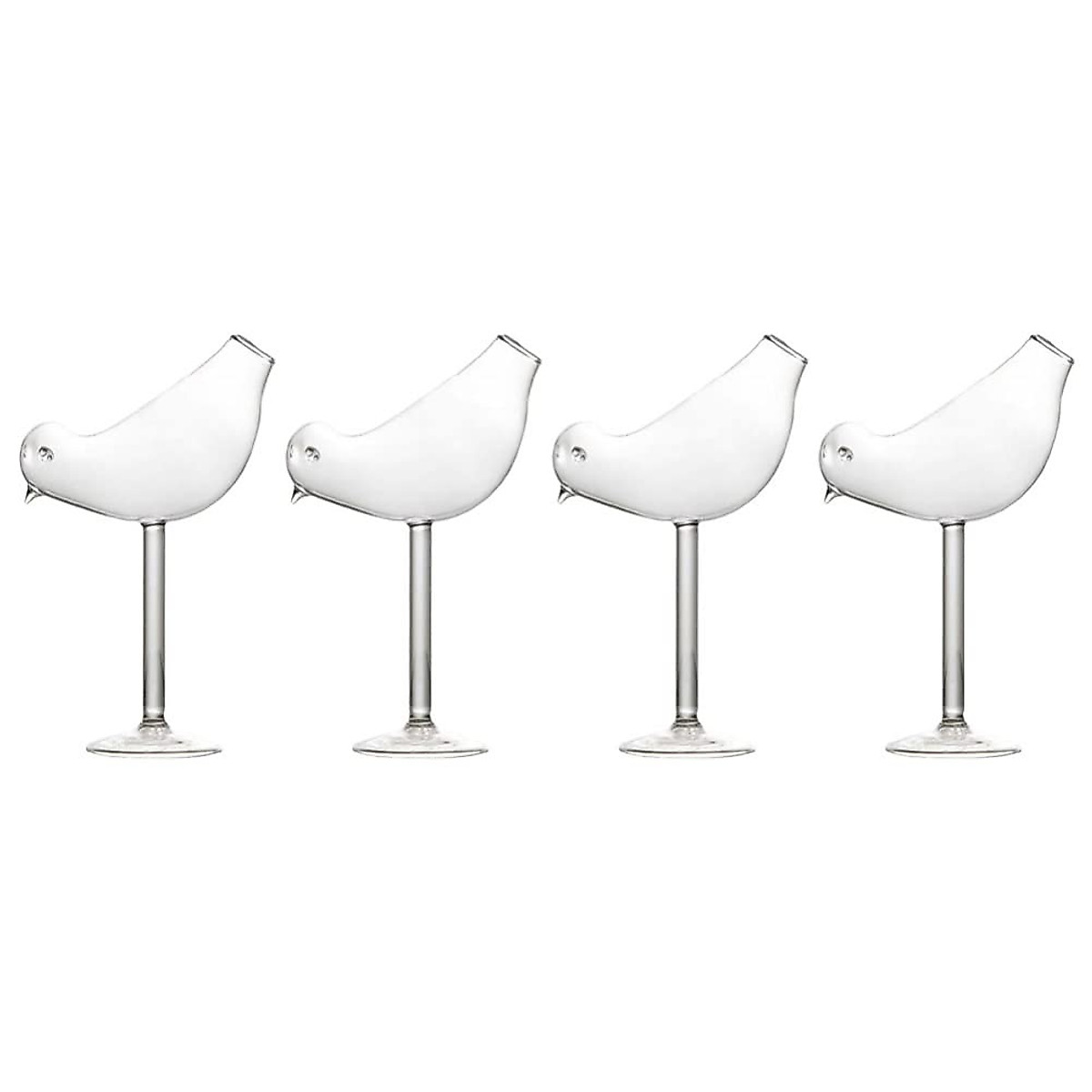 Yardwe Glass Cups 4pcs Bird Cocktail Glasses Clear Glass Martini Glasses Glass Goblets for Whiskey Margarita Aperitif Bar Pub Martini Glasses for Kitchen Bar Party Wedding Flamingo