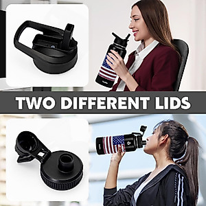 XccMe 32oz Sports Water Bottle,Stainless Steel Double Wall Vacuum Sealed Travel Bottle with Lid,Paracord handle,Silicone Boot ,Keep Drinks Hot or Cold,Gift for Mom,Sister,Friend,Colleague (Cow)