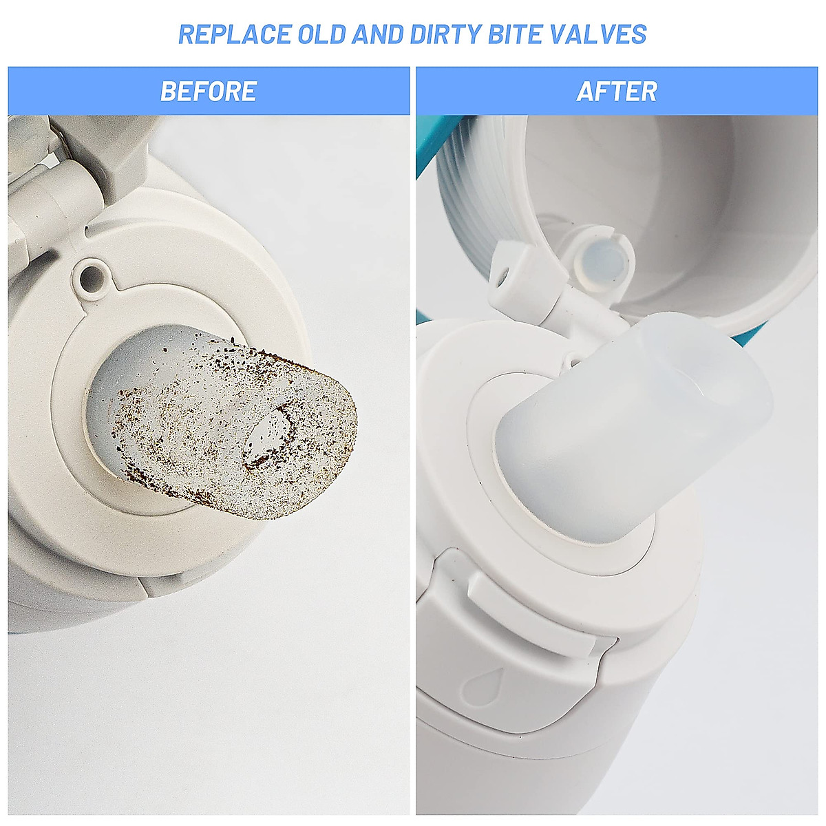 2 Pack Silicone Water Bottle Mouthpiece Replacement Water Valve Filter Water Bottles Replacement for Brita Water Bottle