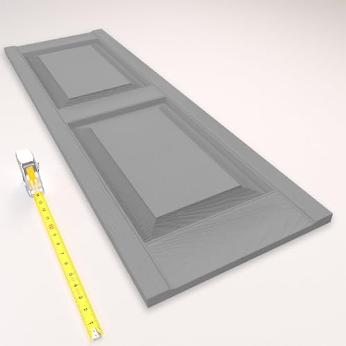 Ekena Millwork Lifetime Vinyl LP2S12X05500PG Standard Two Equal Panel Vinyls, Raised Panel Vinyl Shutters, w/Installation Shutter-Lok's & Matching Screws (Per Pair), 12"W x 55"H, Paintable