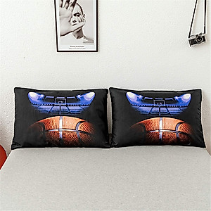 Homebed 3D Sports Basketball Bedding Set for Teen Boys, Duvet Cover Sets with Pillowcases, Full Size 90" X 90", 3PCS,1 Duvet Cover+2 Pillow Shams