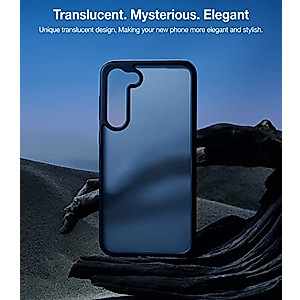 TORRAS Shockproof for Samsung Galaxy S23 Case, [Military Grade Drop Tested] Translucent Matte Hard Back & Soft Edge Slim Protective Compatible for Samsung S23 Case 5G Guardian Series, Black