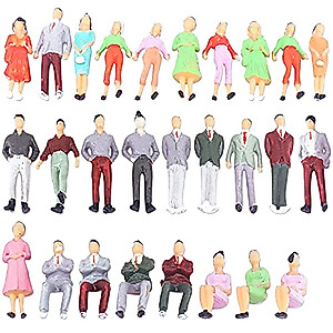 100 Pieces P50 Tiny People Figurines Set 1:50 Scale Model Train People Hand Painted Model Trains Architectural O Gauge Painted Figures for Miniature Scenes