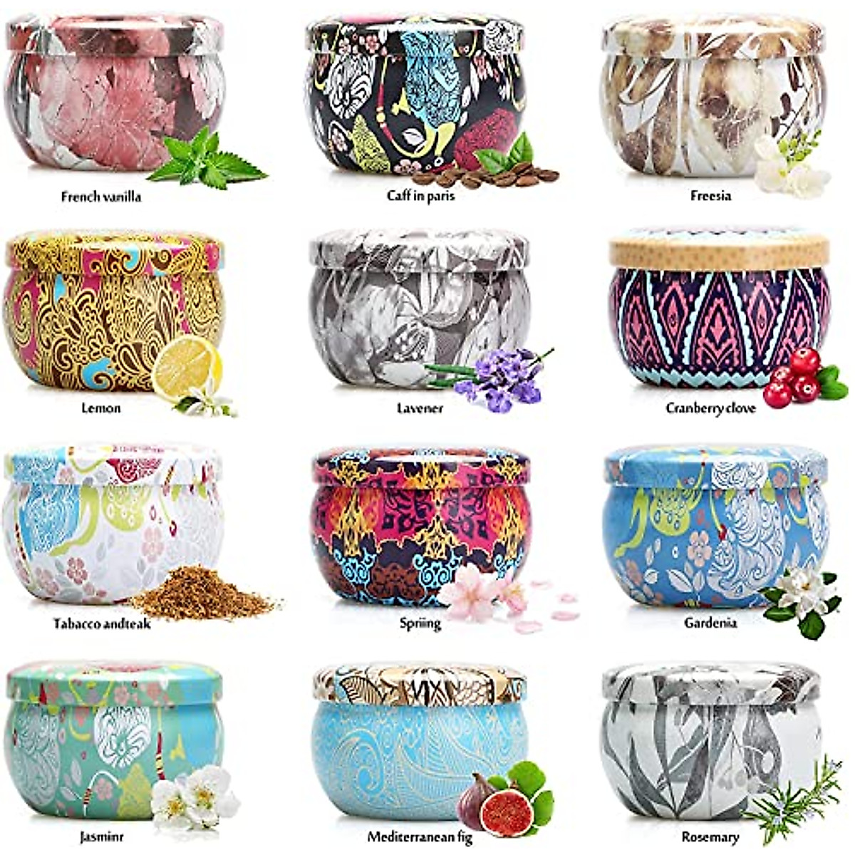 12 Pack Scented Candles Gift Set, Aromatherapy Candles Gifts for Women, 8% Essential Oil, 240H Long Last Burning Stress Relief Candles, Soy Candles for Birthday, Mother's Day, Anniversary, Christmas