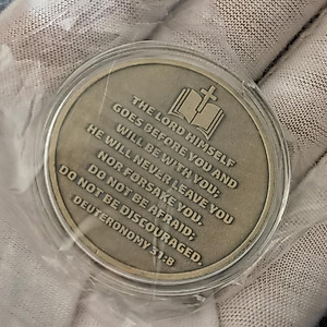 Rooted in Christ The Lord is My Rock, My Fortress, My Deliverer Faith-Based Christian Challenge Coin Bible Verse Gift (Single Coin)