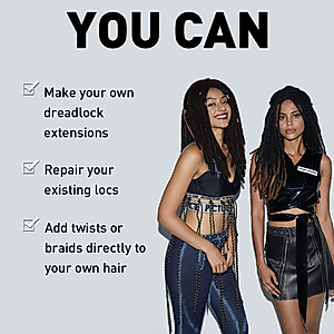 FASHION IDOL Afro Kinkys Bulk Human Hair for Dreadlock Extensions Loc Repair Braiding Twist Tight Afro Kinky Human Hair for Locs 1 Pack 50 Gram 1.8 Oz Natural Black