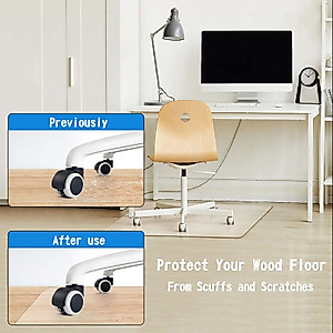 Plastic Desk Chair Mat for Hardwood Floor，Wood Floor Protector for Rolling Chair，Computer Chair Mat Large，Under Desk Mat for Carpet，1.5mm，Clear，Easy to Clean，PVC for Hard Floors (Color : Clear, Size