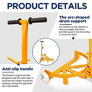 Hanaive 55 Gallon Drum Dolly Barrel Wheels Heavy Duty Drum Cart Dolly 55 Gallon Drum Caddy Barrel Dolly for Workshops, Factories, Warehouses