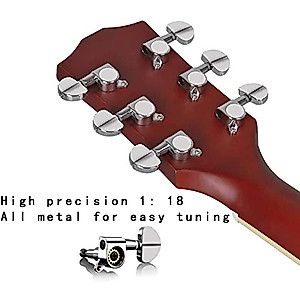 MUWIZ Guitar Kit, String Instrument Electronic Guitar 38inch Beginner Acoustic Guitar, Starter Kit, Cutaway Guitar of Solid Wood Veneer, Comes with A Guitar Backpack (Color : N, Size : 38inch)