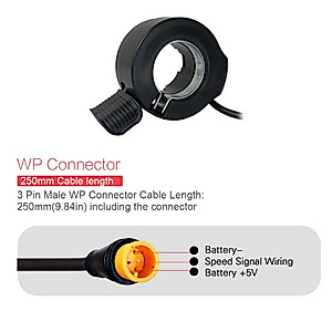 SCHUCK E-Bike Thumb Throttle 130X,Waterproof Accelerator,22.2mm/0.87in Handlebars，Left/Right Universal Bicycle Conversion Replacement Parts