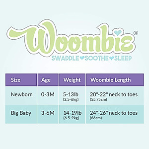 Woombie Original Baby Swaddling Blanket - Soothing, Cotton Baby Swaddle - Wearable Baby Blanket, Lime Sorbet, 14-19 lbs