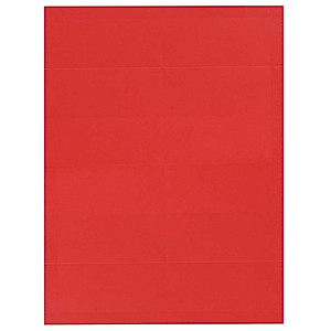 JAM PAPER Printable Place Cards - 3 3/4 x 1 3/4 - Brite Hue Red - 12/Pack