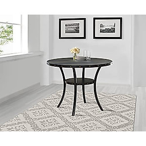 New Classic FURNITURE Classic Furniture Crispin Solid Wood Round Dining Table, 48-Inch, Gray