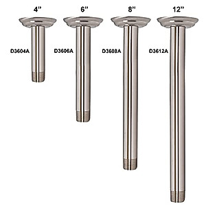 Westbrass 1/2" IPS x 12" Ceiling Mounted Shower Arm with Flange, Matte Black, D3612A-62