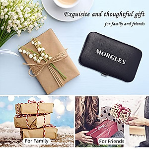 Tweezer Set with Nail Clippers, MORGLES Tweezers Set, Professional Nail Clippers and Tweezer Kit for Women and Men with Leather Travel Case, 9 Pack