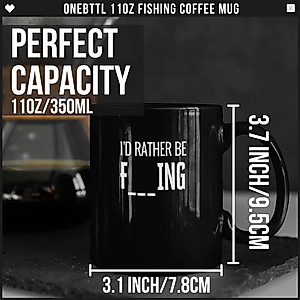 Onebttl Fishing Gifts for Men, Coffee/Cold Drinks Mug, Fishmen Gift for Fishing Lover, Ceramic Heat Changing Mug, Gift Idea Cup For Christmas, Birthday- I'd Rather Be FISHING