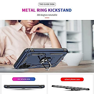 LeYi for Samsung A13 5G Case, A 13/A04S/ A04 Phone Case with Stand and [2 Pack] Tempered Glass Screen Protectors, [Military-Grade] Rugged Case Cover with Magnetic Ring Galaxy A13 5G/ A04S/ A04, Blue