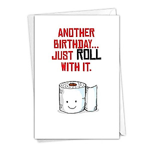 The Best Card Company - 1 Pun Birthday Card Funny - Hilarious Bday Puns, Notecard with Envelope - Birthday Puns - Roll C6119CBDG