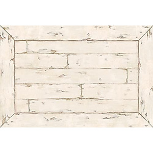 Studio M Floor Flair White Washed Wood Neutral Farmhouse - 2 x 3 Ft Decorative Vinyl Rug - Non-Slip, Waterproof Floor Mat - Easy to Clean, Ultra Low Profile - Printed in The USA