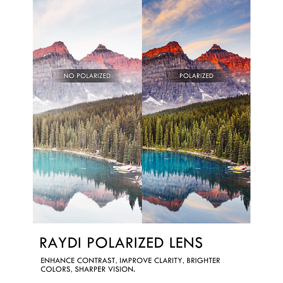 Raydi Polycarbonate Replacement Lenses for Bose Tenor BMD0010 Sunglasses - Crystal Clear - Anti-Blue Light