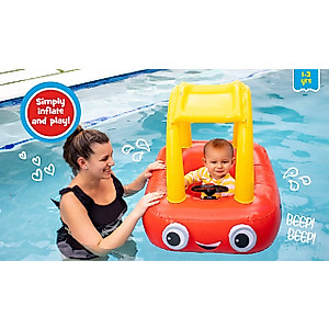Little Tikes Cozy Coupe Inflatable Baby & Kids Pool Float, Red Car Coupe with beeping Horn. Easy to use a Great Float to Introduce Your Young Ones to The Water.