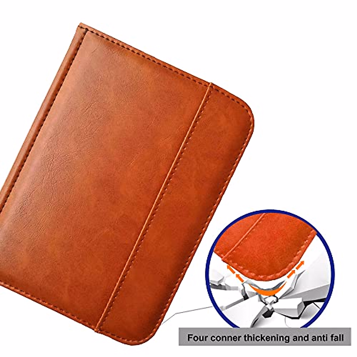 Kuesn Barnes & Noble Nook Simple Touch eBook Reader Case, Flip Leather Cover for 6 Inch Nook Model BNRV300 BNRV350 BNRV500 Heavy Duty Protection Case (Brown)