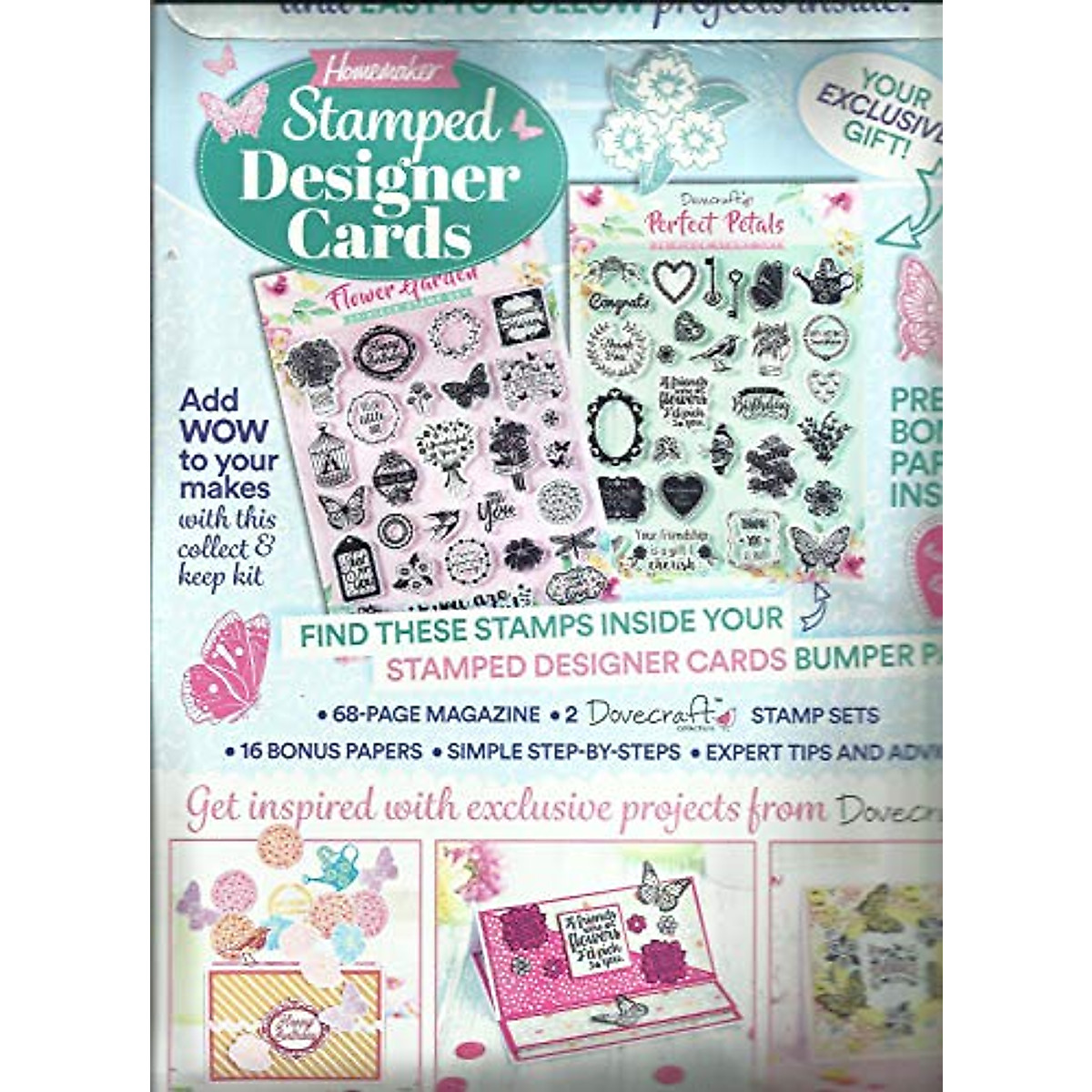 STAMPED DESIGNER CARDS MAGAZINE ALLIN ONE STAMP + MAG PACK 70 + NEW IDEAS