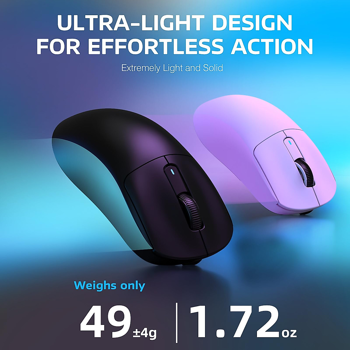 ATTACK SHARK X3 Wireless Gaming Mouse, 49g Ergonomic Computer Mouse, Triple Modes PAW3395 26K DPI Optical Sensor, 200h Battery Life, Programmable Buttons, Gaming Accessories for PC/Laptop/Mac (Black)