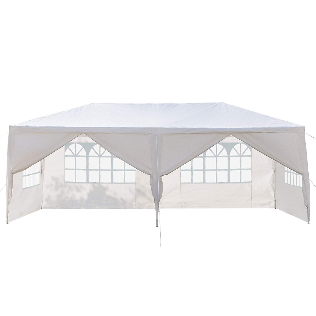 10' x 20'x 8.5'Outdoor White Waterproof Gazebo Canopy Tent with 4 Removable Sidewalls and Windows Heavy Duty Tent for Party Wedding Events Beach BBQ