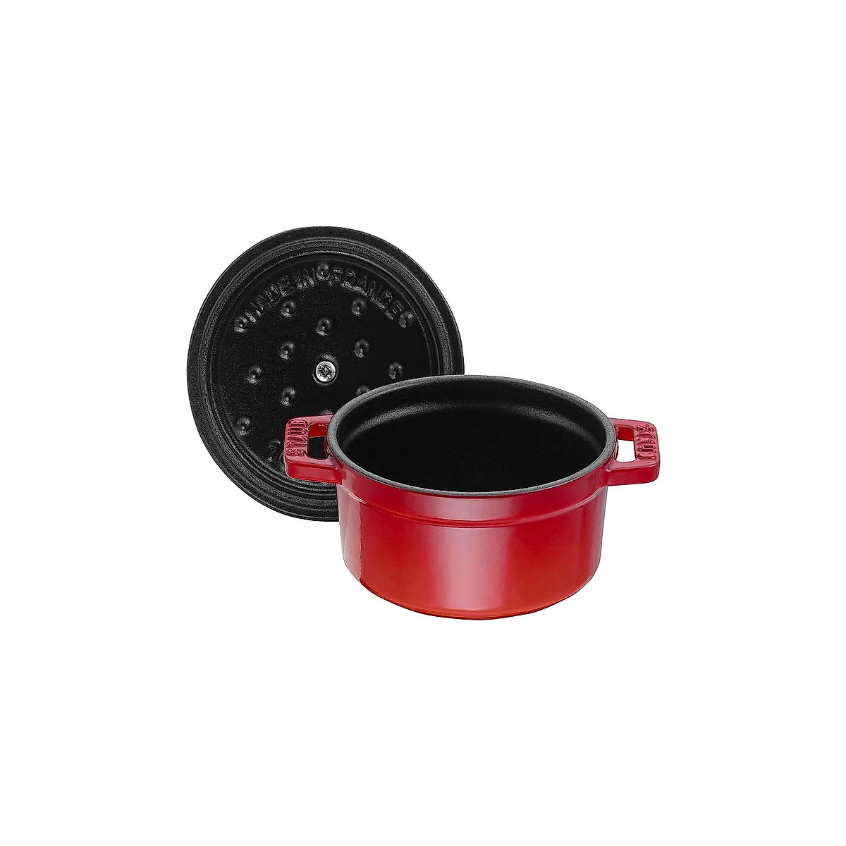 Staub Cast Iron 0.25-qt Mini Round Cocotte - Cherry, Made in France