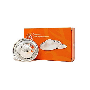 Amorini - Silver Nipple Covers for Breastfeeding Mothers, 925 Solid Silver Nipple Shields for Nursing Newborn, Protect Tender and Cracked Nipples from Rubbing on Garments, Set of 2