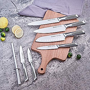 Kitchen Knife Set, Cookit 15 Piece Knife Sets with Block Chef Knife Stainless Steel Hollow Handle Cutlery with Manual Sharpener