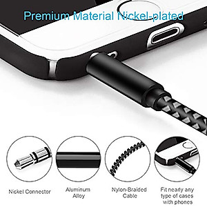 LP Headphone Splitter, Nylon-Braided 3.5mm Audio Stereo Splitter, Male to 3 Female Ports for MacBook, Mac, iPad, iPhone(≤6), iPod, Tablet, Laptop, PC, Earphone, Kindle, MP3 Player, Speaker & More