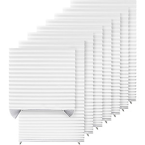 Mirrotek Pleated Window Paper Shades Light Filtering Blinds White 36" x 69" (Pack of 6 Temporary Blinds),MT1050