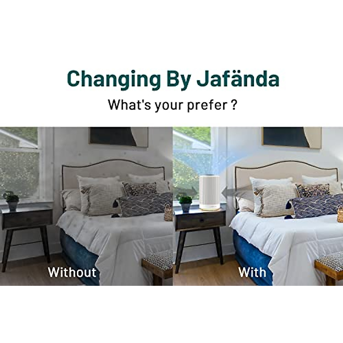 Jafanda Air Purifiers for Home bedroom,H13 True HEPA Coverage 450 sqft,23 dB Air cleaner with Brushless Motor,Effectively Remove Pollen Dust and Odor to Prevent Seasonal Air Diseases,Night Light