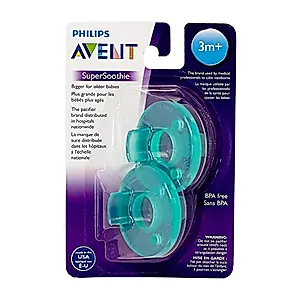 Philips Avent Super Soothie Pacifier, Green, 3+ months, 2 Pack, SCF192/05