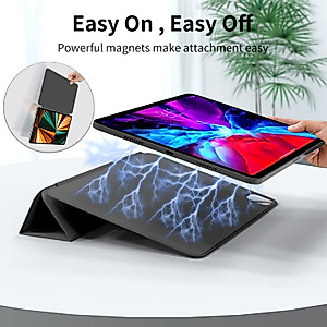 kenke Case for iPad Pro 11 Inch 4th/3rd/2nd/1st Generation (2022/2021/2020/2018 Model), Rebound Magnetic Slim Trifold Stand Smart Cover, Support 2nd Gen Pencil Charging, Auto Sleep/Wake, Black