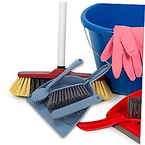 BUTIFULSIC 1 Set Mini Broom Set Small Cleanning Broom Crevice Cleaning Brush Whisk Broom Small Hand Broom Brush Keyboard Broom Table Broom Messes Dustpan Brooms Handheld Dust Pan The Pet Blue