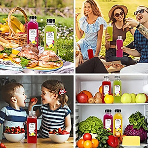 Moretoes 31pcs 16oz Empty Plastic Juice Bottles with Caps, Bulk Clear Beverage Containers for Juicing Drinking Milkshake Tea and Other Beverages